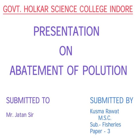 Environmental pollution ppt | PPTX