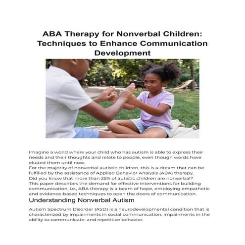 ABA Therapy for Nonverbal Children_ Techniques to Enhance Communication ...