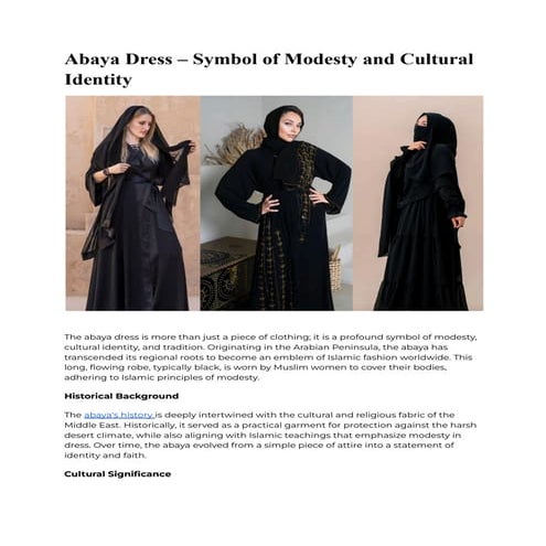 Abaya Dress – Symbol of Modesty and Cultural Identity.pdf