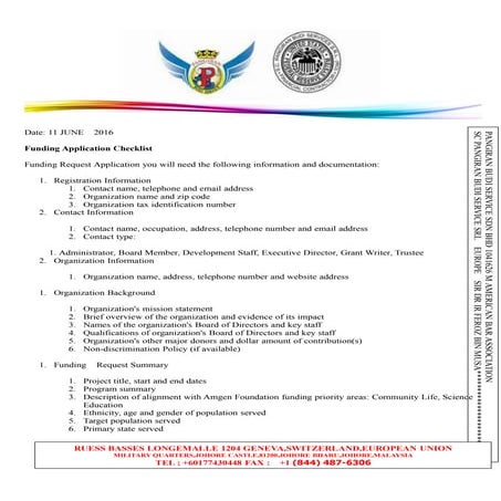 DOCUMENT CHECKLIST FOR FUNDING | PDF