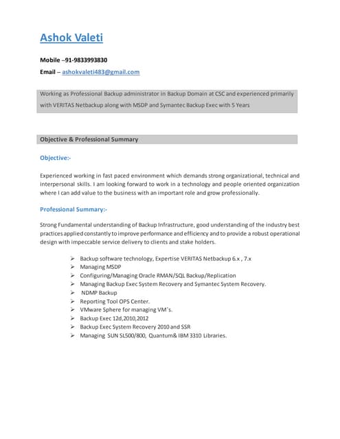 Resume (1) | DOC | Databases | Computer Software and Applications