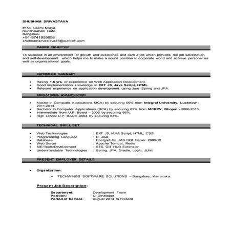 Shubham Srivastava Resume | DOCX