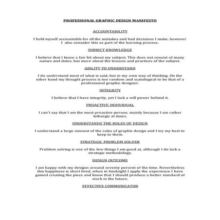 Professional Graphic Designer Manifesto | PDF