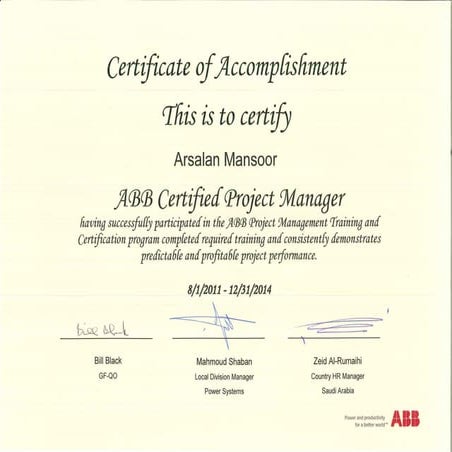 ABB Certified Project Manager | PDF