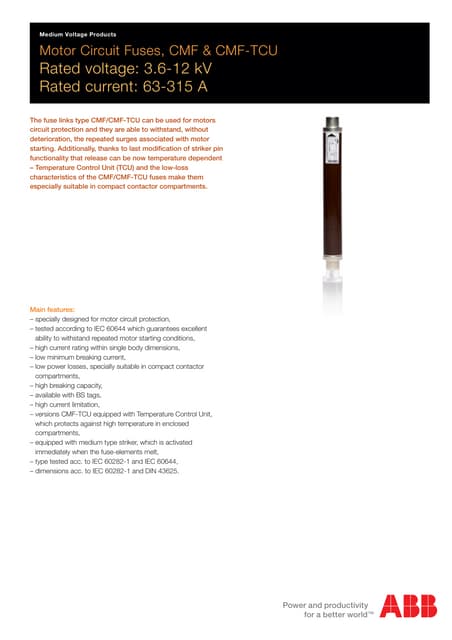 ABB Indoor Fuse Bases - ABB BPS Fuse Bases Medium Voltage | PDF