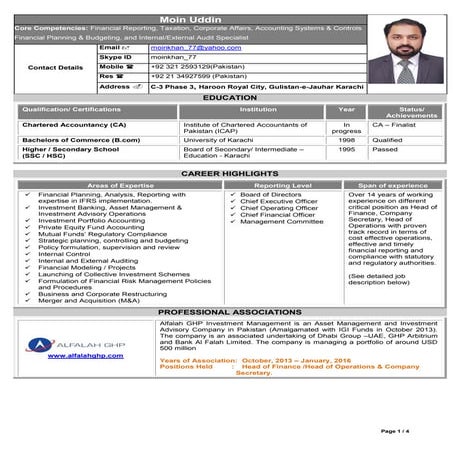 Moin Uddin -CV | PDF