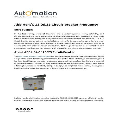 Abb Hd4 C 12.06.25 Circuit-breaker Frequency | PDF