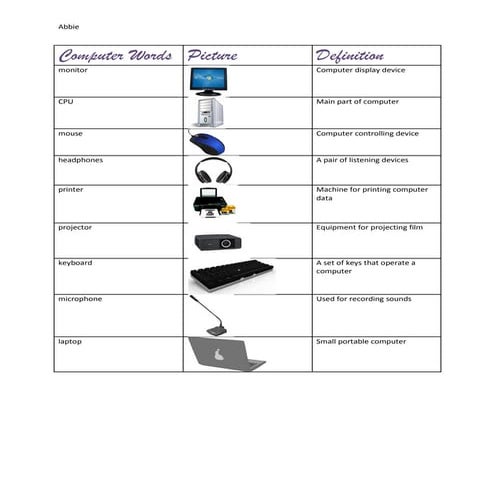 Abbie's Guide to Basic Computer Terms | PDF