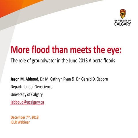 ICLR Friday Forum: More flood than meets the eye (Dec 7, 2018) | PPT