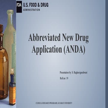 Abbreviated New Drug Application (ANDA) | PPTX