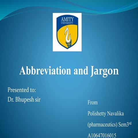 Abbreviation and jargon | PPTX