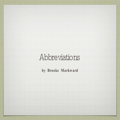 Abbreviations | PPT