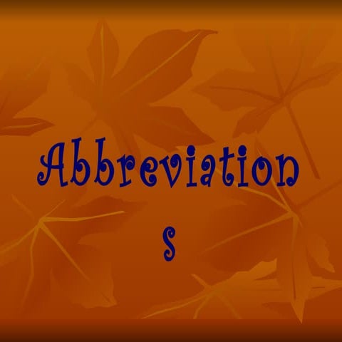 Abbreviations | PPTX