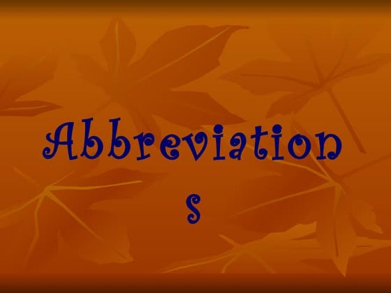Rules of abbreviations | PPTX