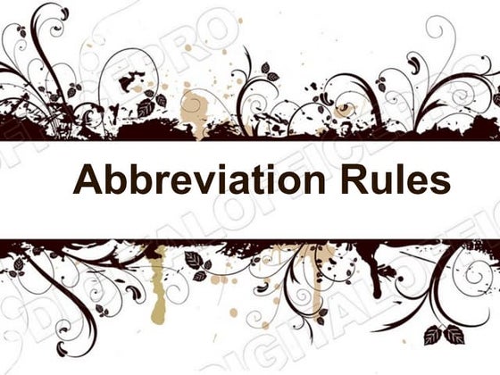 Rules of abbreviations | PPTX