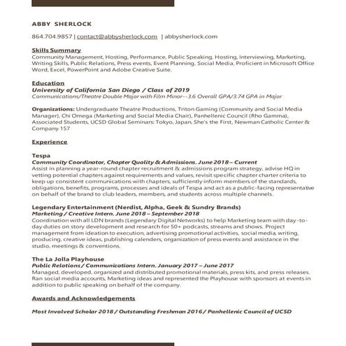 Lisa Dahlager 2015 Resume | PDF