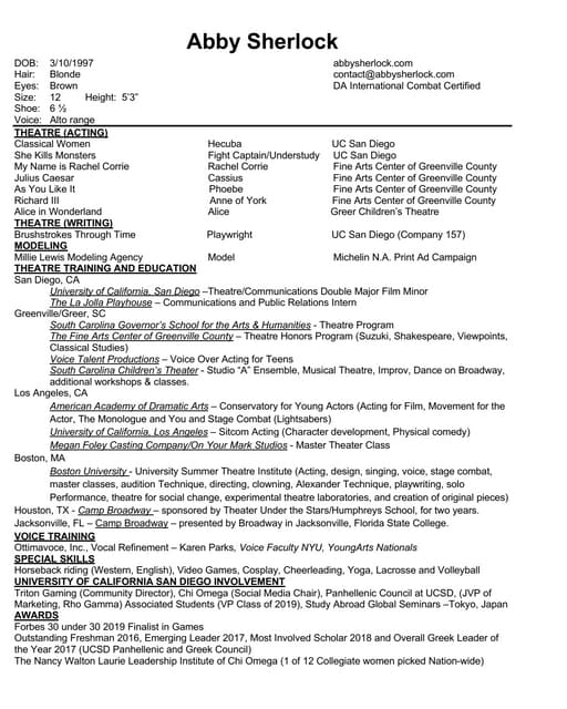 LM acting resume | PDF