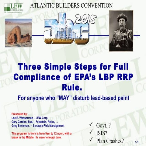 Three Simple Steps for Full Comliance of EPA's Lead Based Paint RRP ...