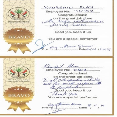 Scan Khurshid Alam Bravo Cards Award | PDF