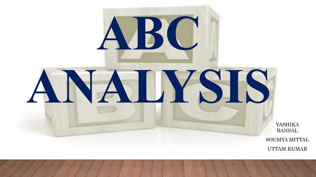 ABC Analysis-Inventory Management | PPTX