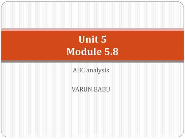 Abc Analysis | PPTX