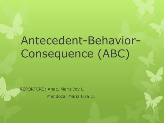 ABC (Antecedent/Behavior Consequence) chart | PDF