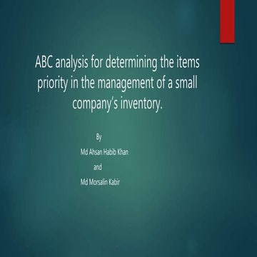 ABC Analysis in Oracle Application | PDF