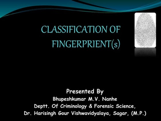 fingerprint classification systems Henry and NCIC | PPT