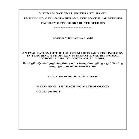 Jacob Michael Adams Minor Thesis | DOC | Education