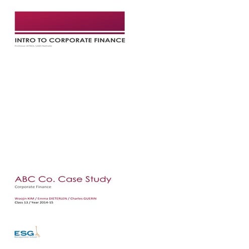 Abc co case study 20150320 (Corporate Finance) | PDF | Stocks and Bonds ...