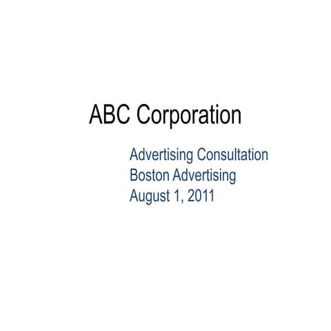 ABC Corporation | PPTX | Advertising Industry | Industries