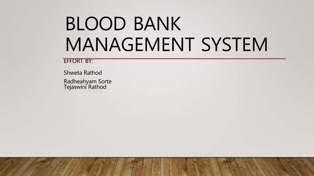 ER diagrams for blood bank management system | DOCX