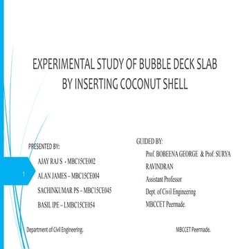 Filler slab construction using coconut shell | PPTX