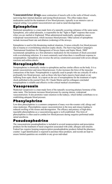 Vasoconstrictors | PPT