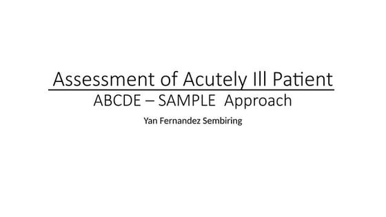 Emergency Assessment ABCDE and its importance.pptx | First Aid | Injuries