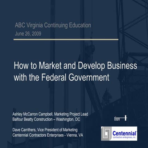 How To Market and Develop Business With The Fed Gov | PPT