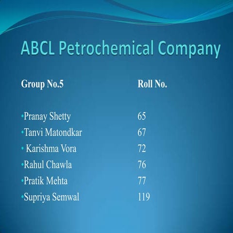 Abcl petrochemical company | PPTX