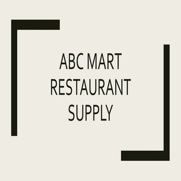 Abc mart restaurant supply | PPT