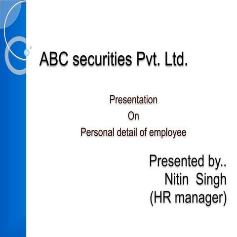 Abc securities pvt | PPT