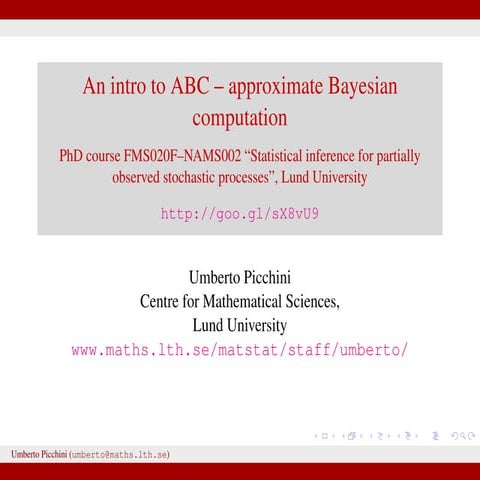 Intro To Approximate Bayesian Computation Abc Ppt