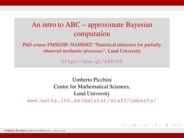Intro To Approximate Bayesian Computation Abc Ppt