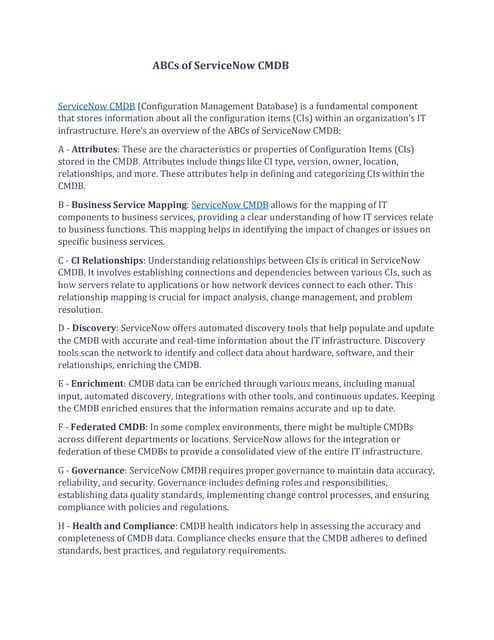 CI Lifecycle in ServiceNow CMDB_ A Comprehensive Guide.pdf | Databases | Computer Software and ...