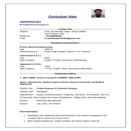 ABHISHEK JHA C.V. March. 2016 | DOCX