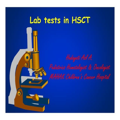 Lab tests in HSCT | PDF | First Aid | Injuries