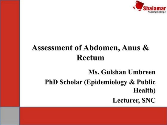 Gastro intestinal system assessment | PPT