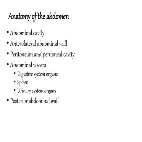 Anatomy of abdomen to medicine and health student | PPTX