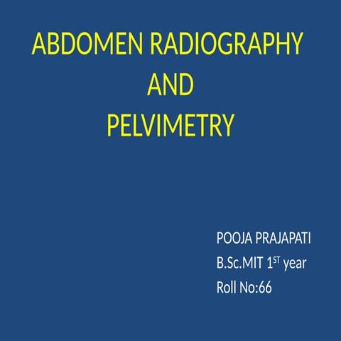 Abdomen Radiography and Pelvimetry - Poj | PPTX