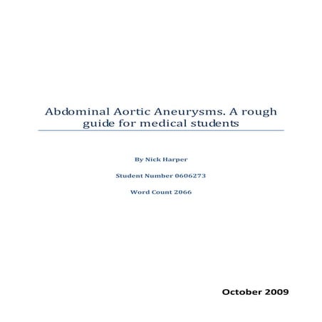 Abdominal Aortic Aneurysms | PDF