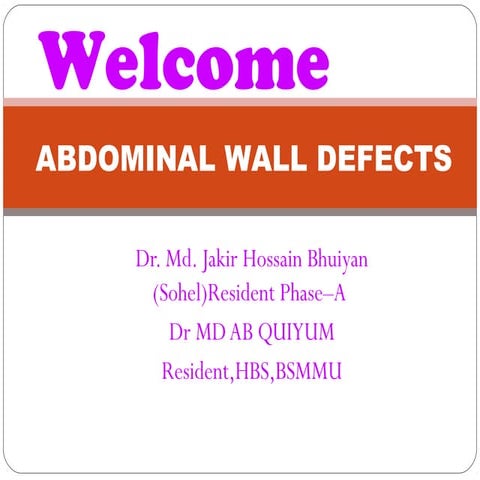 Abdominal wall-defects | PPT | Pregnancy | Reproductive Health