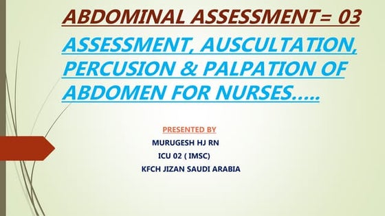 Assessment of the abdomen | PPT